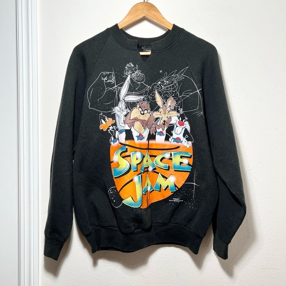 Space Jam | Sweaters | Vintage Space Jam Black Fader Crewneck Sweater ...